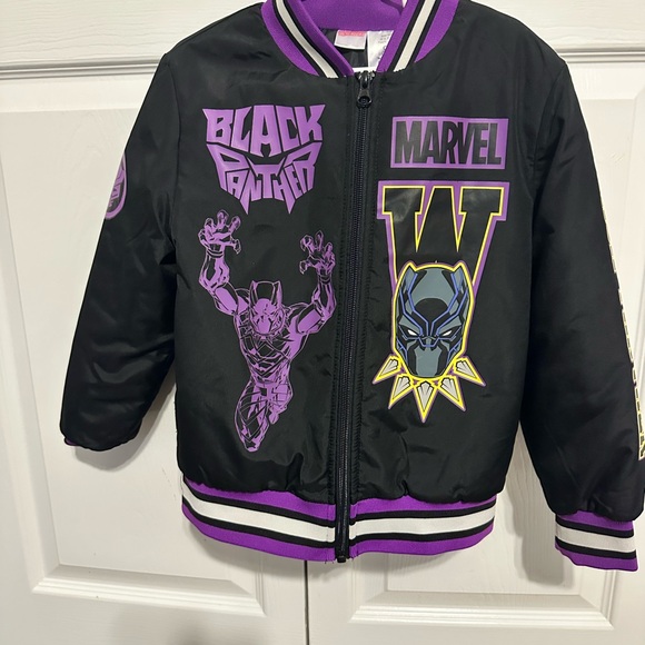 Marvel | Jackets & Coats | Marvel Black And Purple Panther Bomber ...